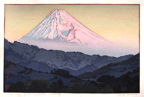 hanga gallery . . . torii gallery: Mt. Fuji from Nagoaka, Morning by Toshi Yoshida