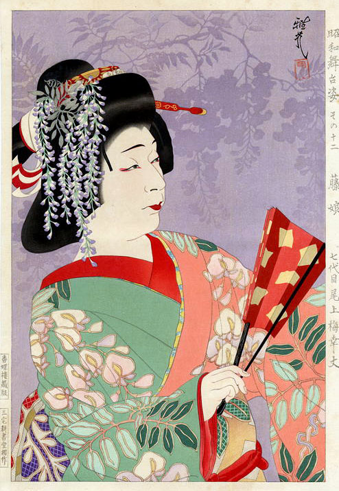 hanga gallery . . . torii gallery: Actor as Wisteria Maiden by Ota ...